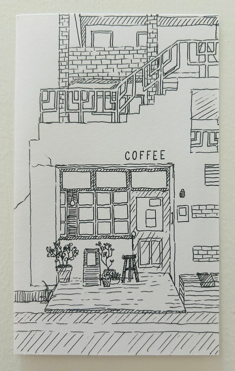 Hand-drawn Notecard of Urban Streets (designs Will Vary; You'll Receive ...