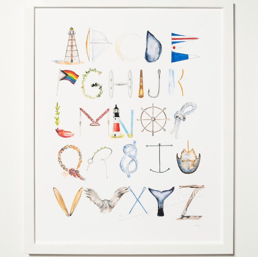 Coastal Alphabet 16x20 Print - Etsy