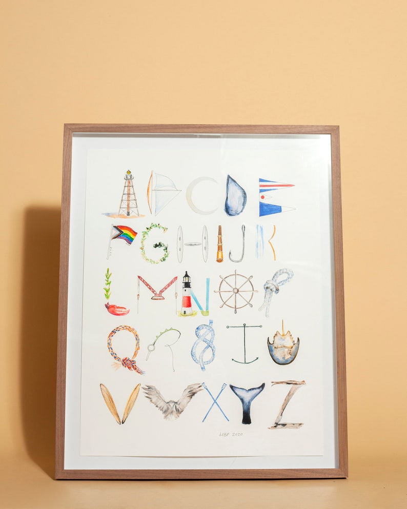 Coastal Alphabet 16x20 Print - Etsy