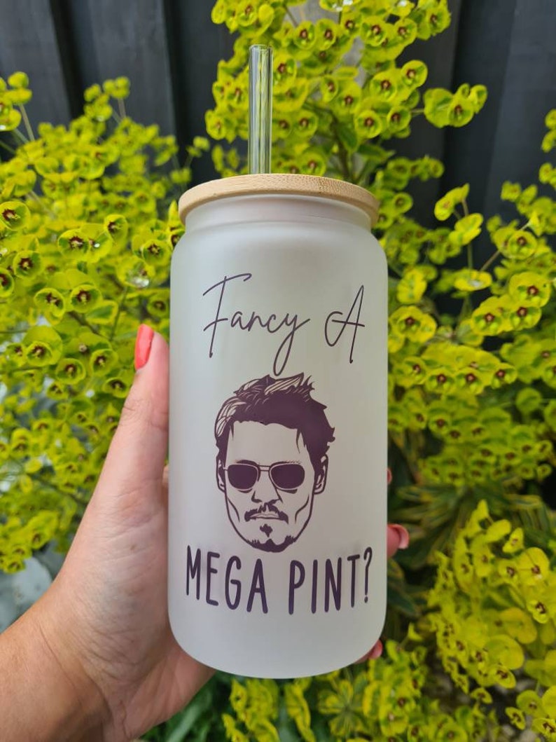 Mega Pint Glass Johnny Depp Bamboo Glass | Etsy