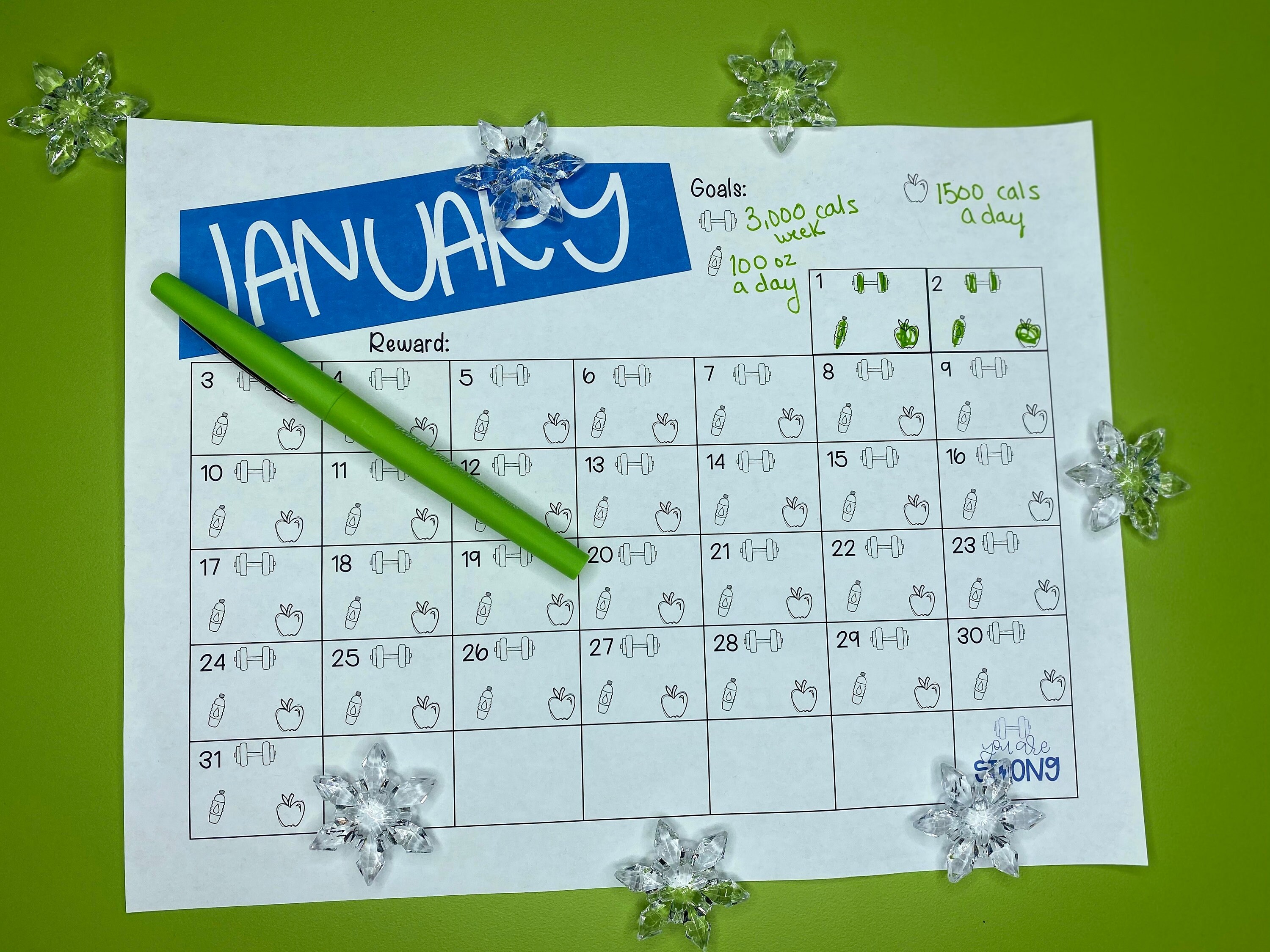Healthy Habits Goal Calendar - Etsy