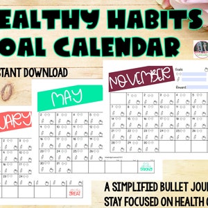 Healthy Habits Goal Calendar - Etsy