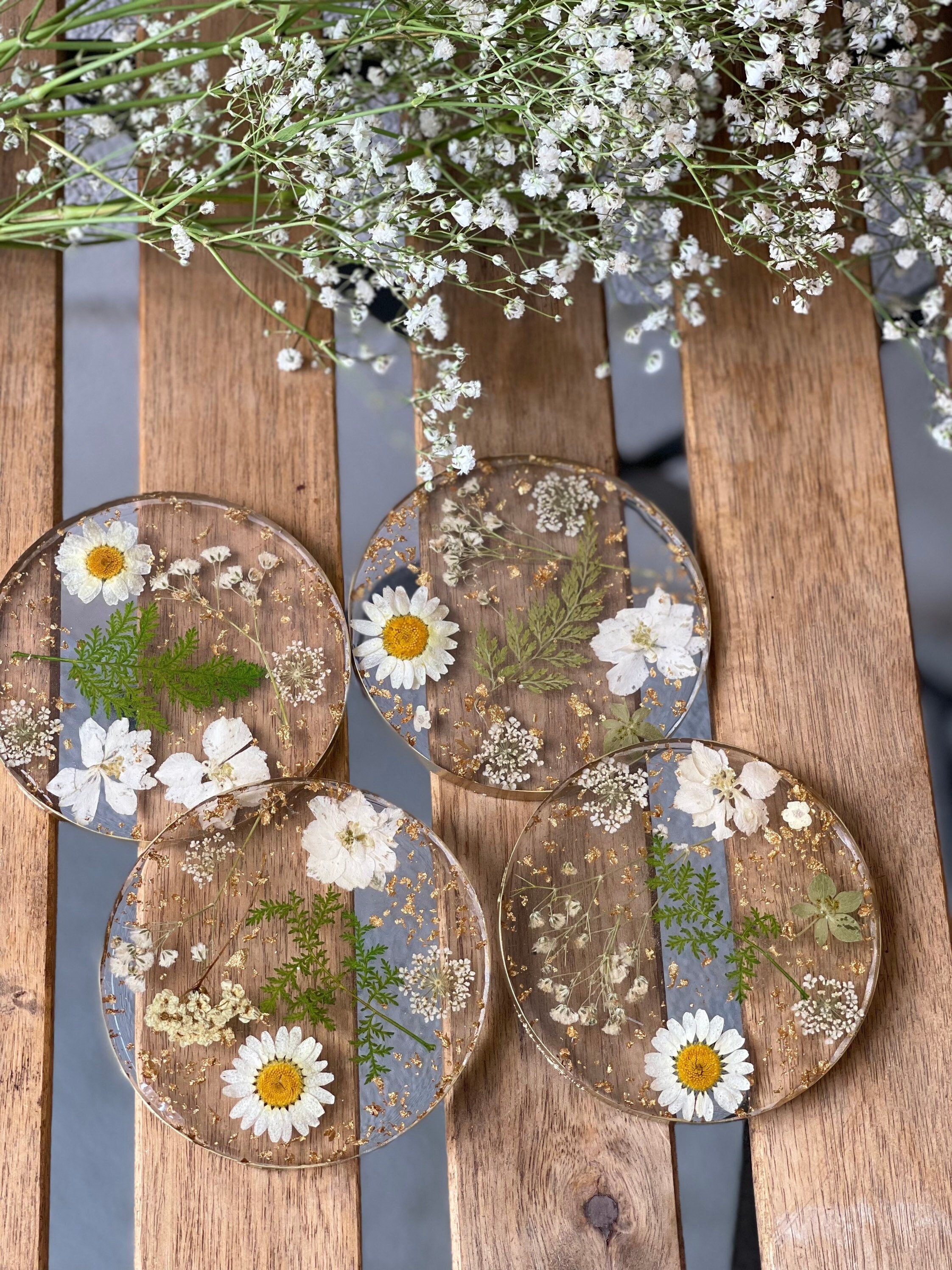 Resin Coasters Dried Flower Coasters Pressed Flowers - Etsy UK