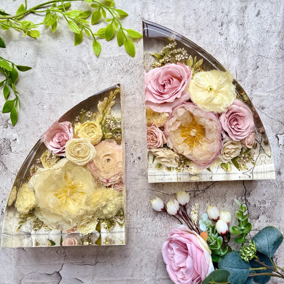 Bookends | 3D Resin Blocks | Wedding Floral Preservation | Bridal ...