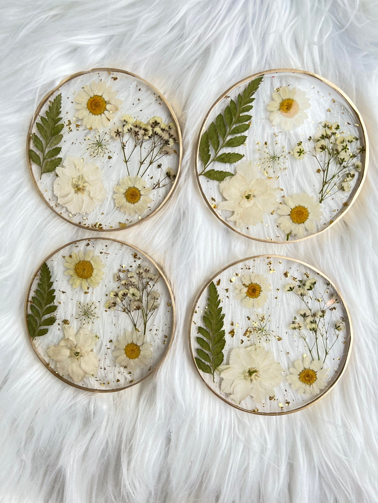 Resin Coasters Dried Flower Coasters Pressed Flowers | Etsy