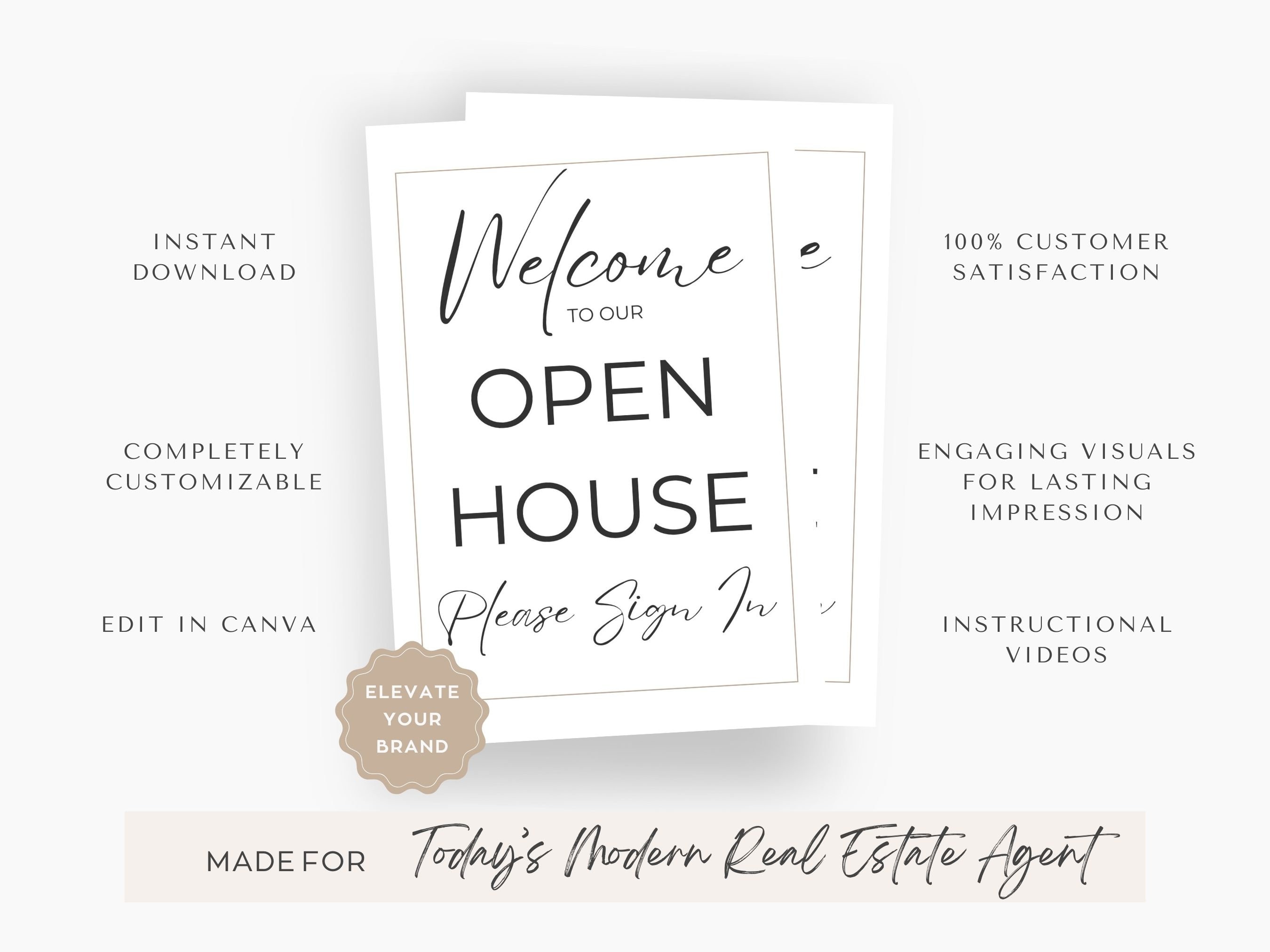 Realtor Open House Welcome Sign Template (PDF, PNG, Canva) - Etsy