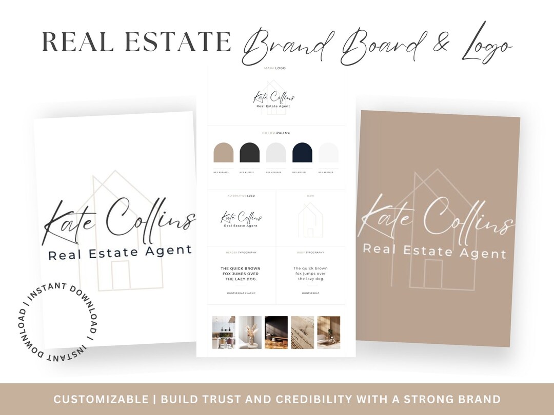 Real Estate Brand Board & Logo | Canva Template (digital Download) - Etsy