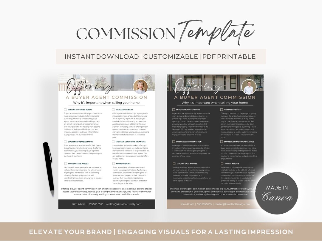 Real Estate Commission Template, Buyer Agent Presentation (canva ...
