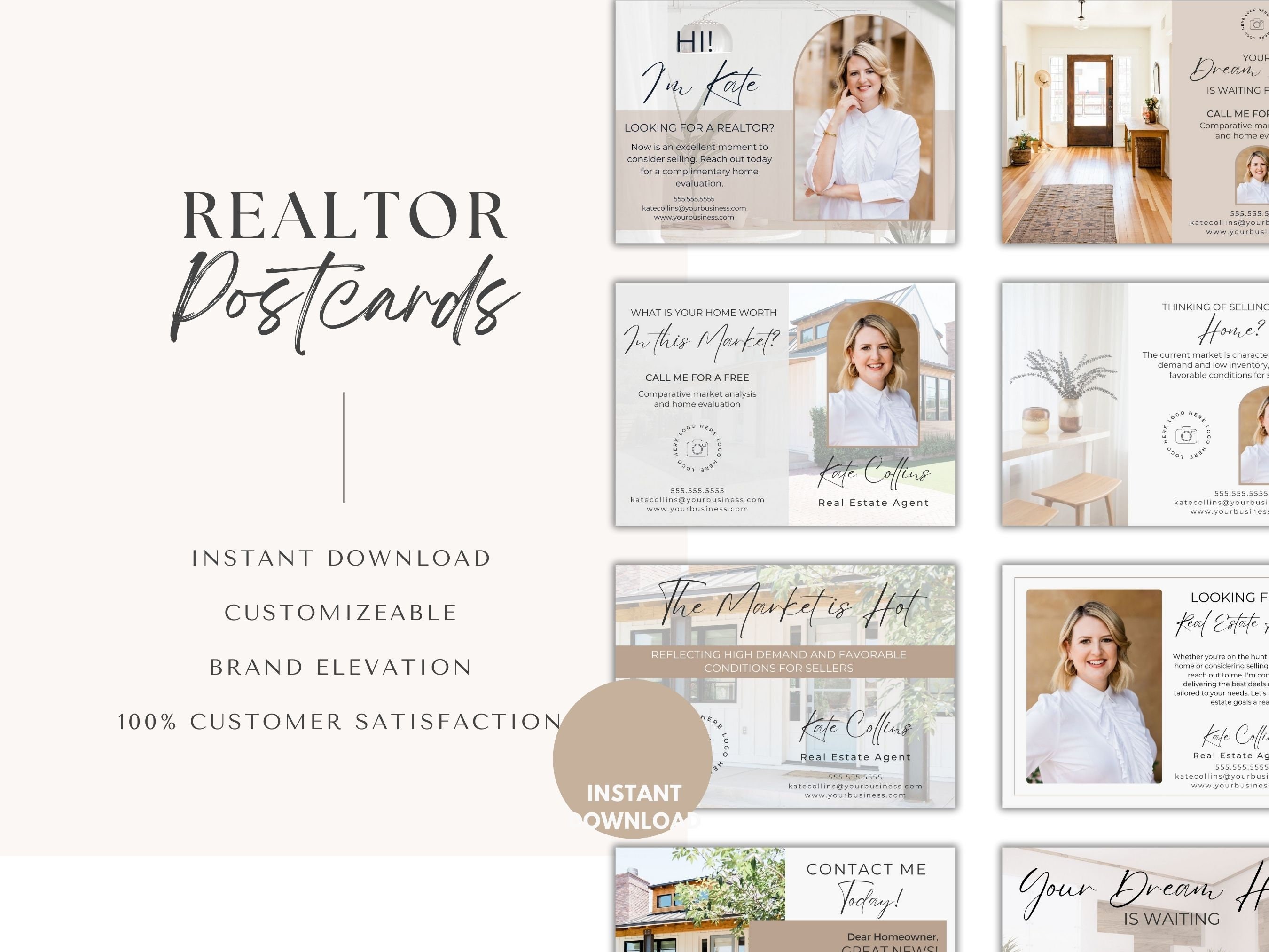 Real Estate Postcards | Canva Template | Real Estate Farming | Real ...