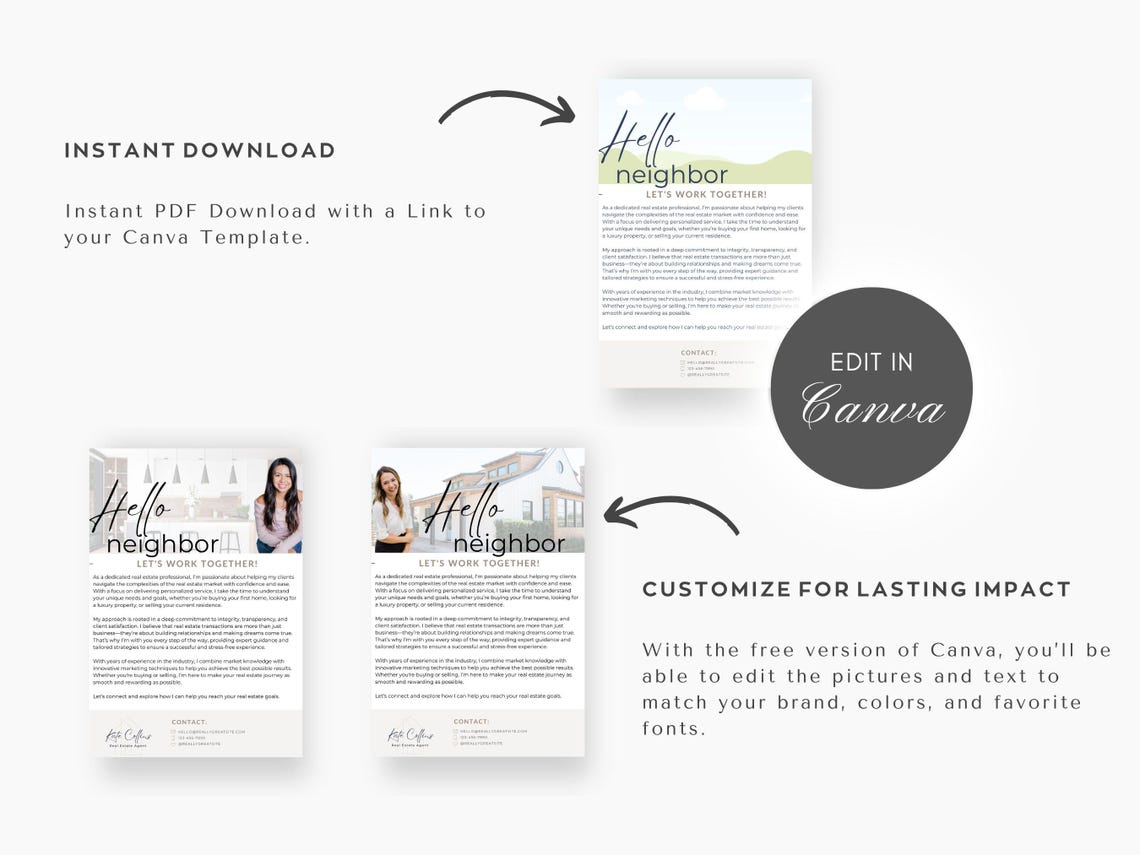 Real Estate Introduction Flyer | Intro Letter | Hello Neighbor Flyer ...