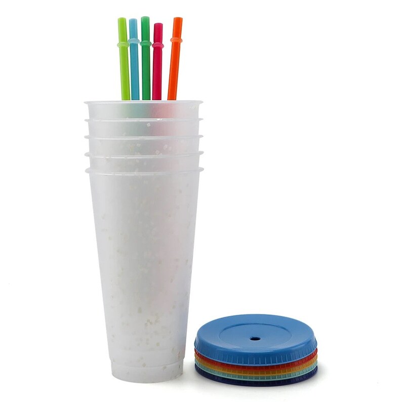 5 Pack Confetti Cold Cups Blank Cups for Custom Designs - Etsy