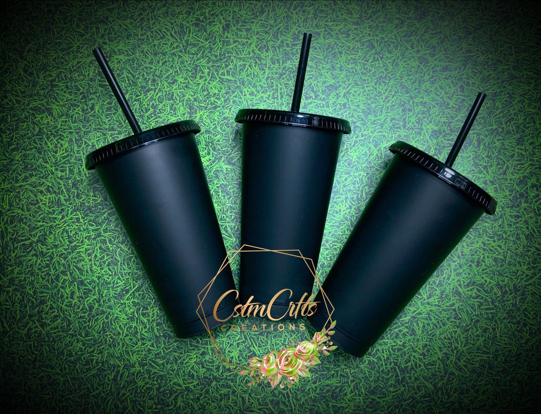 5 Pack Matte Black Cold Cup, Blank Cups for Custom Designs, Blank Cups ...