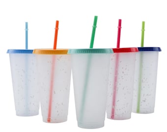 5 Pack Glitter Cold Cups, Blank Cups for Custom Designs, Blank Cups ...