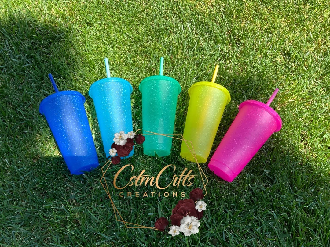 5 Pack Glitter Cold Cups, Blank Cups for Custom Designs, Blank Cups ...
