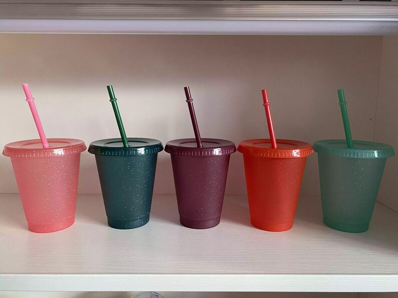 5 Pack Glitter Cold Cups, Blank Cups for Custom Designs, Blank Cups ...