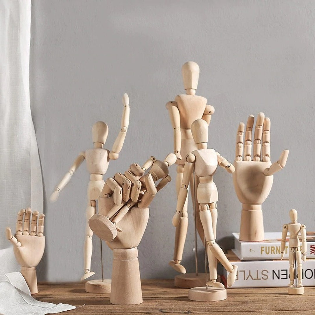 Movable Wood Man Model Moavble Wood Hand Model Stylish - Etsy UK
