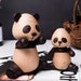 Wooden Panda Figurines, Wood Animal Sculpture, Crafted Wooden Home ...