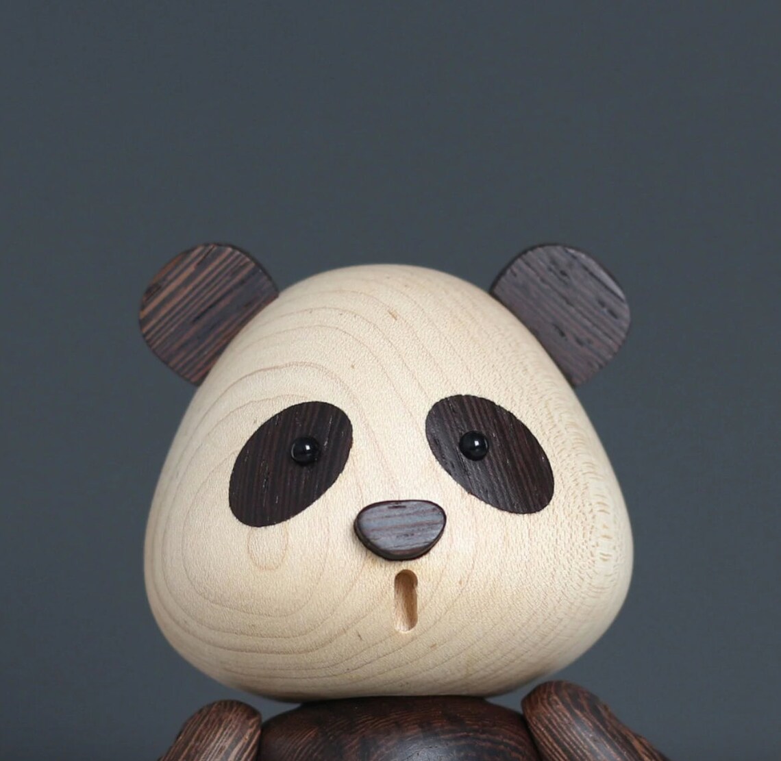 Wooden Panda Figurines, Wood Animal Sculpture, Crafted Wooden Home ...