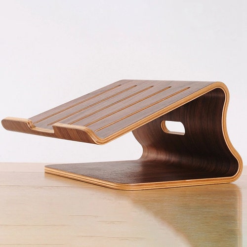 Vertical Laptop Stand for Desk Wooden Macbook Holder - Etsy