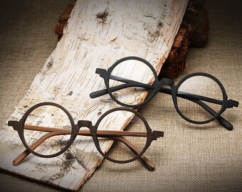 Wooden Round Glasses - Etsy