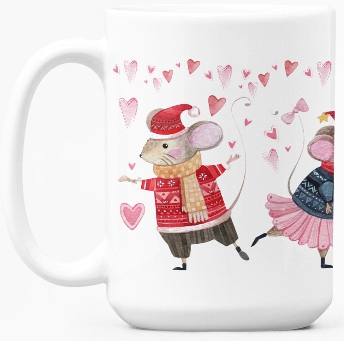 Classic Watercolor Christmas Mice Mugs. Indulge Your Nostalgia - Etsy