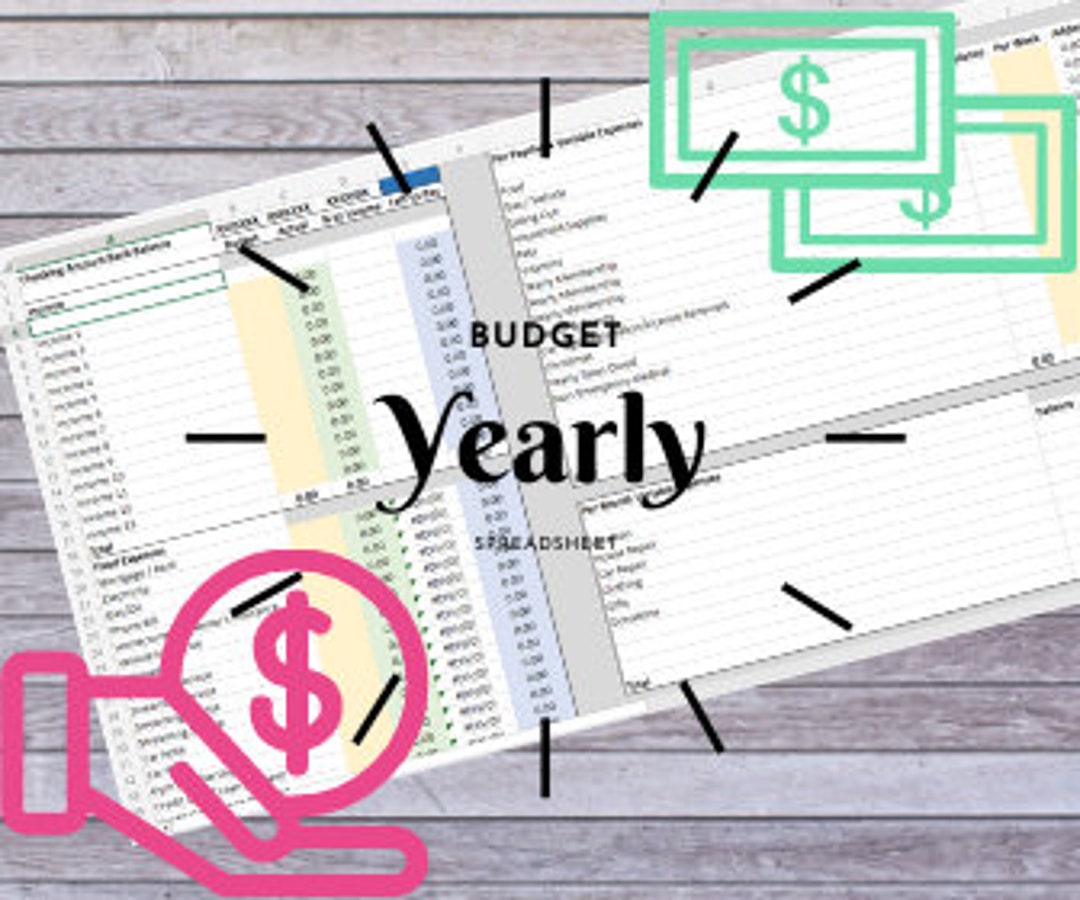 12 Month Yearly Budget Spreadsheet Clean and Easy to Use - Etsy