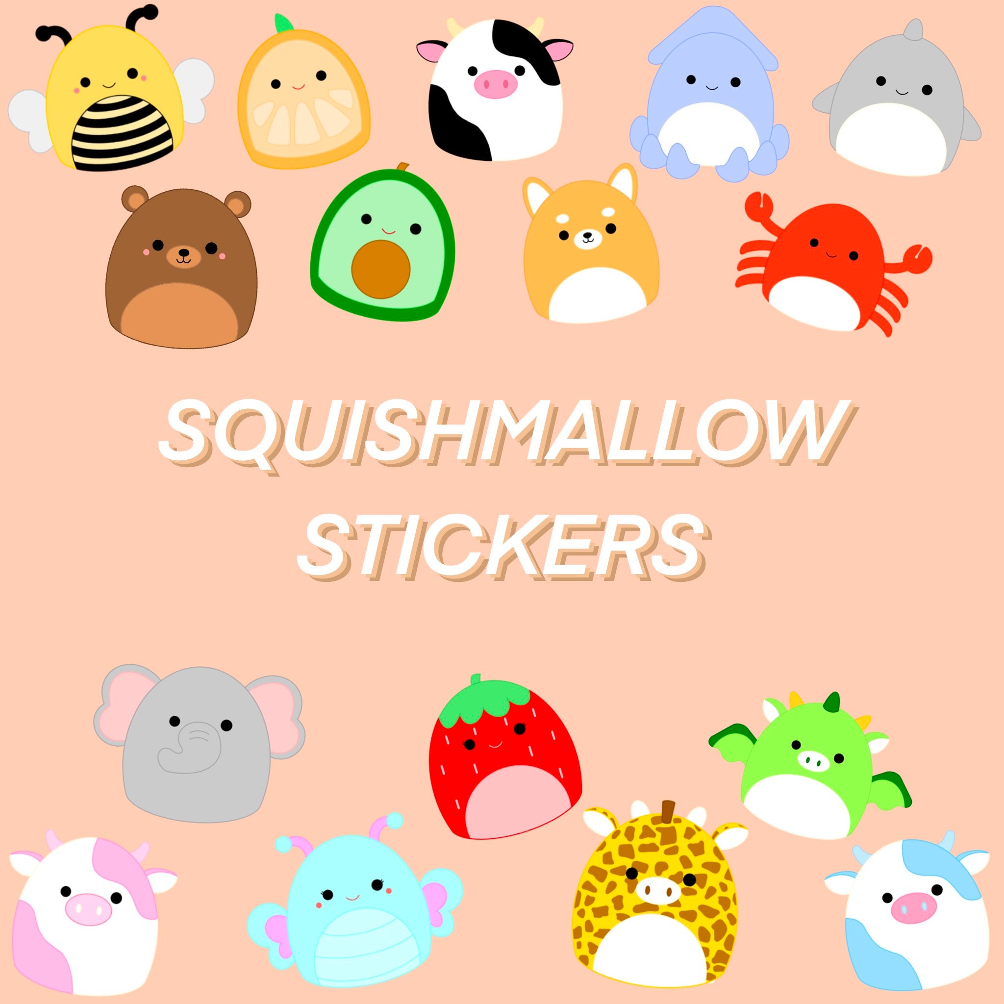 Squishmallow Stickers - Etsy Finland