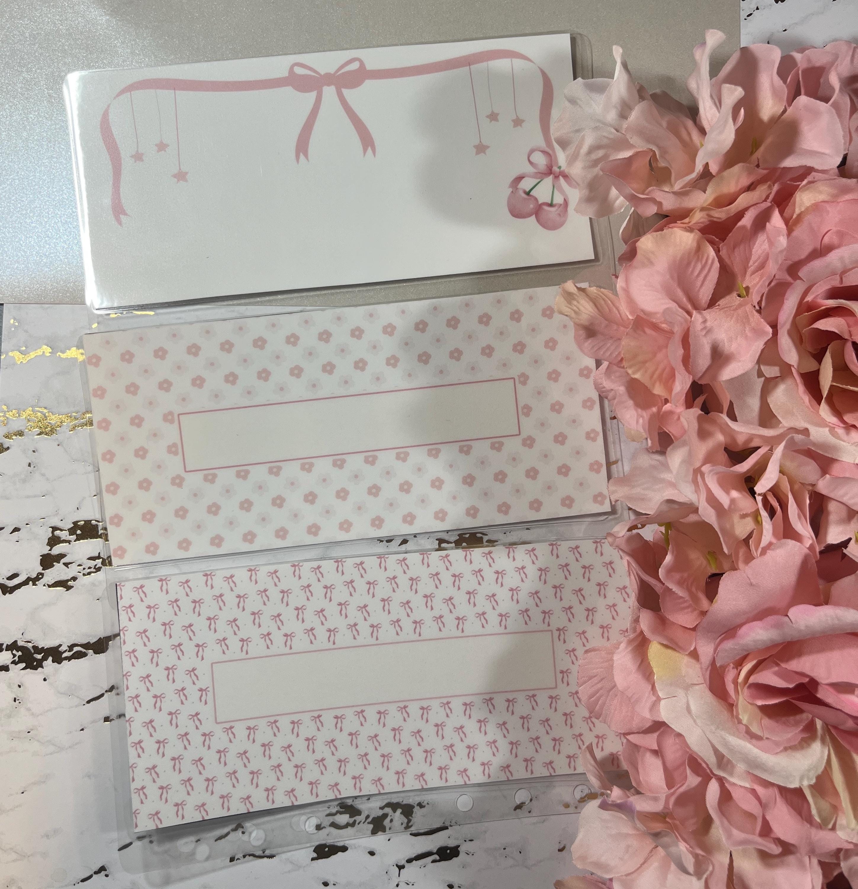 6 Aesthetic Coquette Cash Envelopes | A6 Laminated Cash Envelope ...
