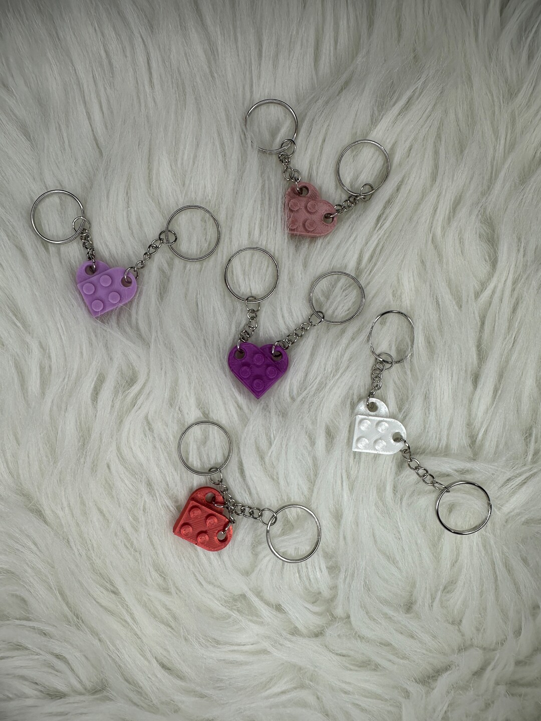 Brick Heart Keychain Set Matching Keychains - Etsy