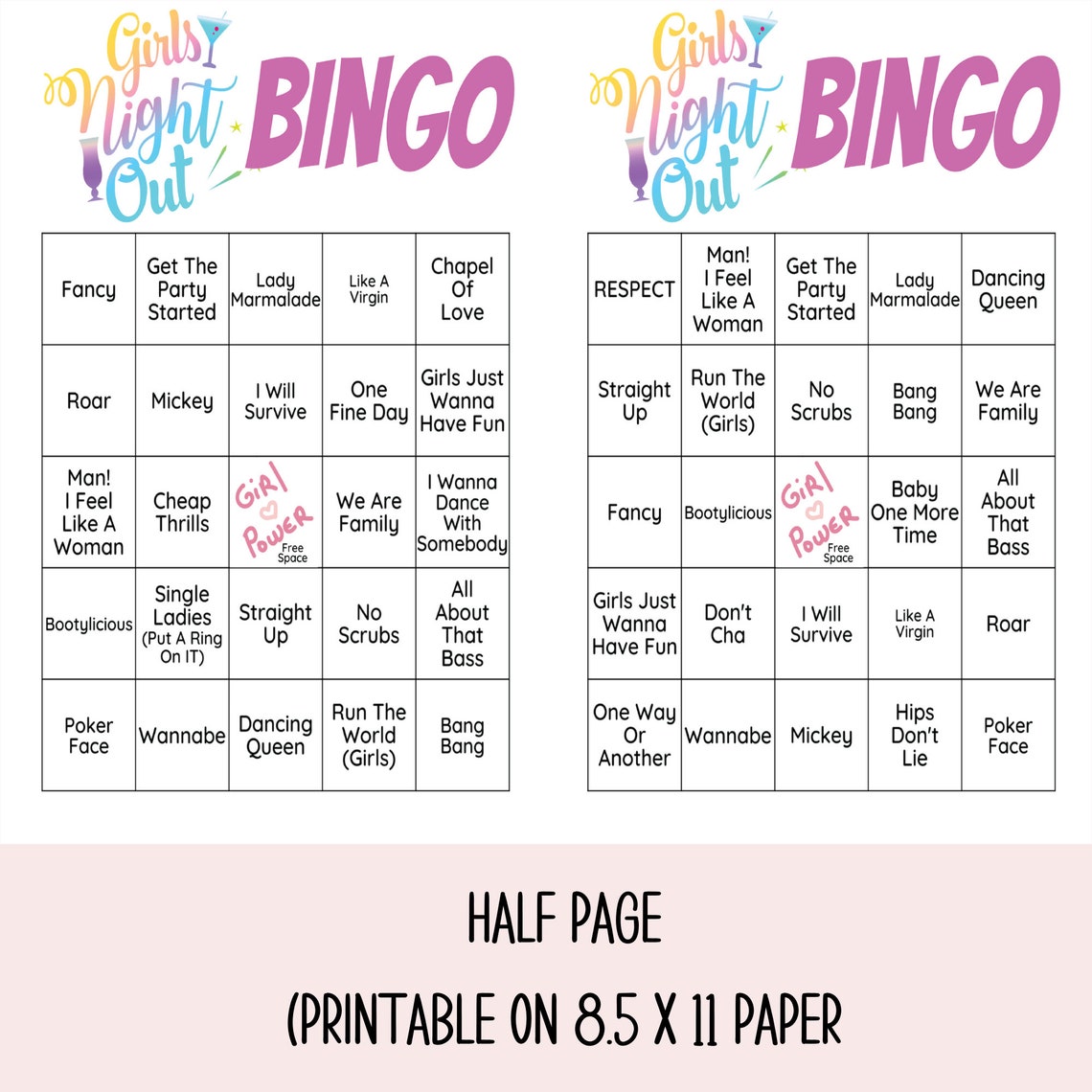 Girl's Night Singo Bingo Game, Girls Trip Activities, Girls Night Party ...