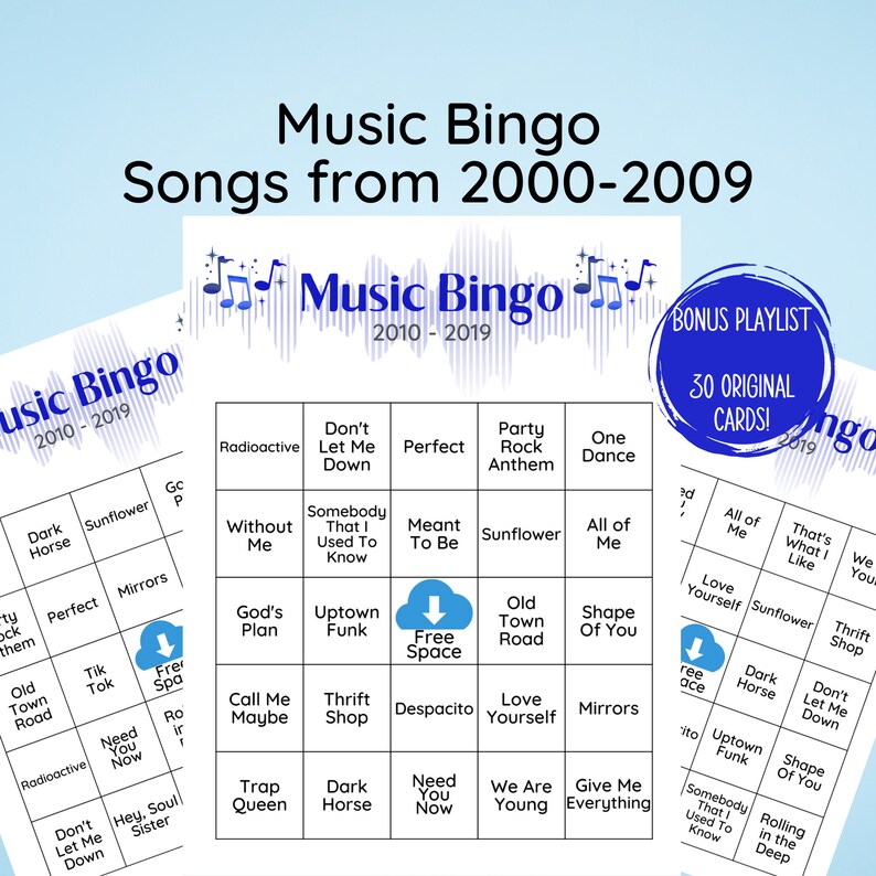 Musical Bingo Game Singo Bingo Cards Jingo Bingo Game - Etsy