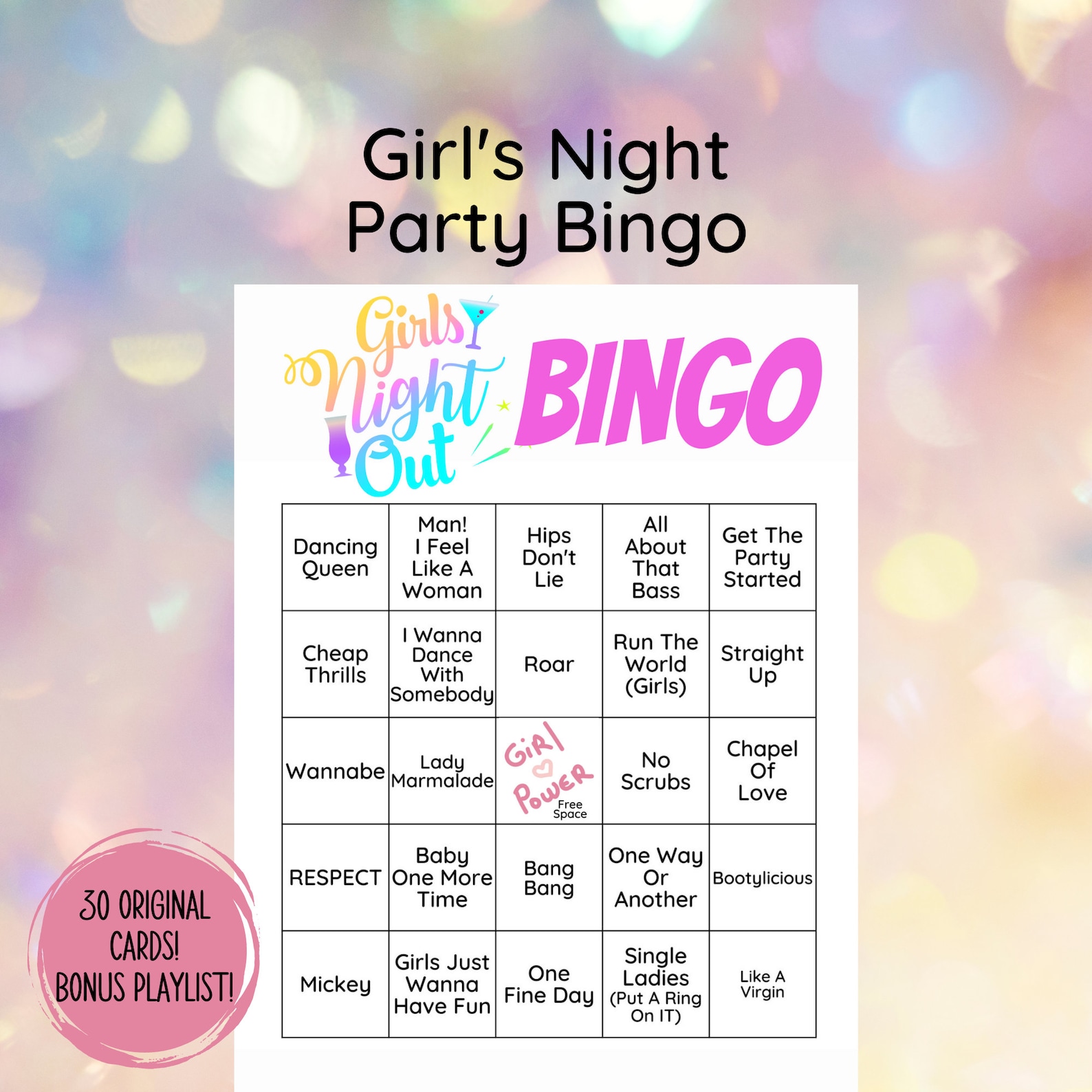 Girl's Night Singo Bingo Game, Girls Trip Activities, Girls Night Party ...