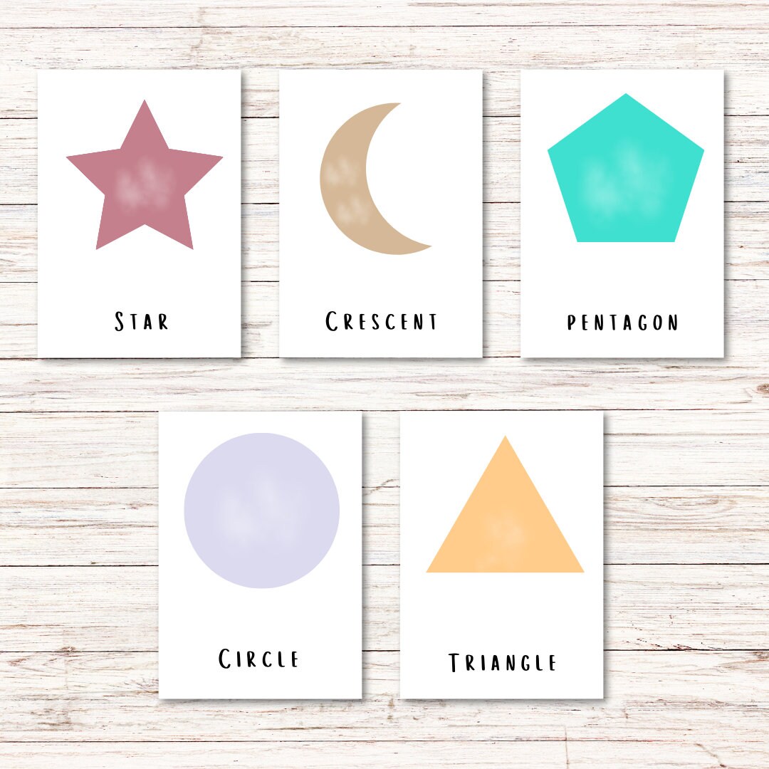Shapes Flashcards Learning Cards for Kids Education Flashcards Shapes ...