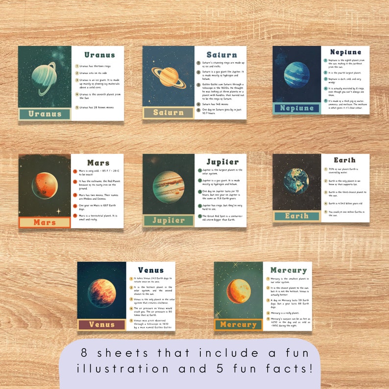 Printable Planet Sheets for Kids Solar System Planet Posters Outerspace ...