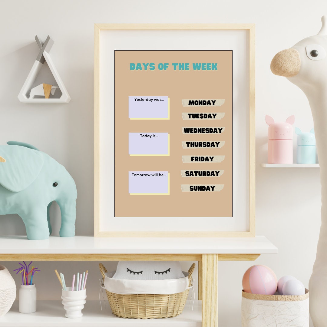 Days of the Week Tracker Days of the Week Activities for - Etsy