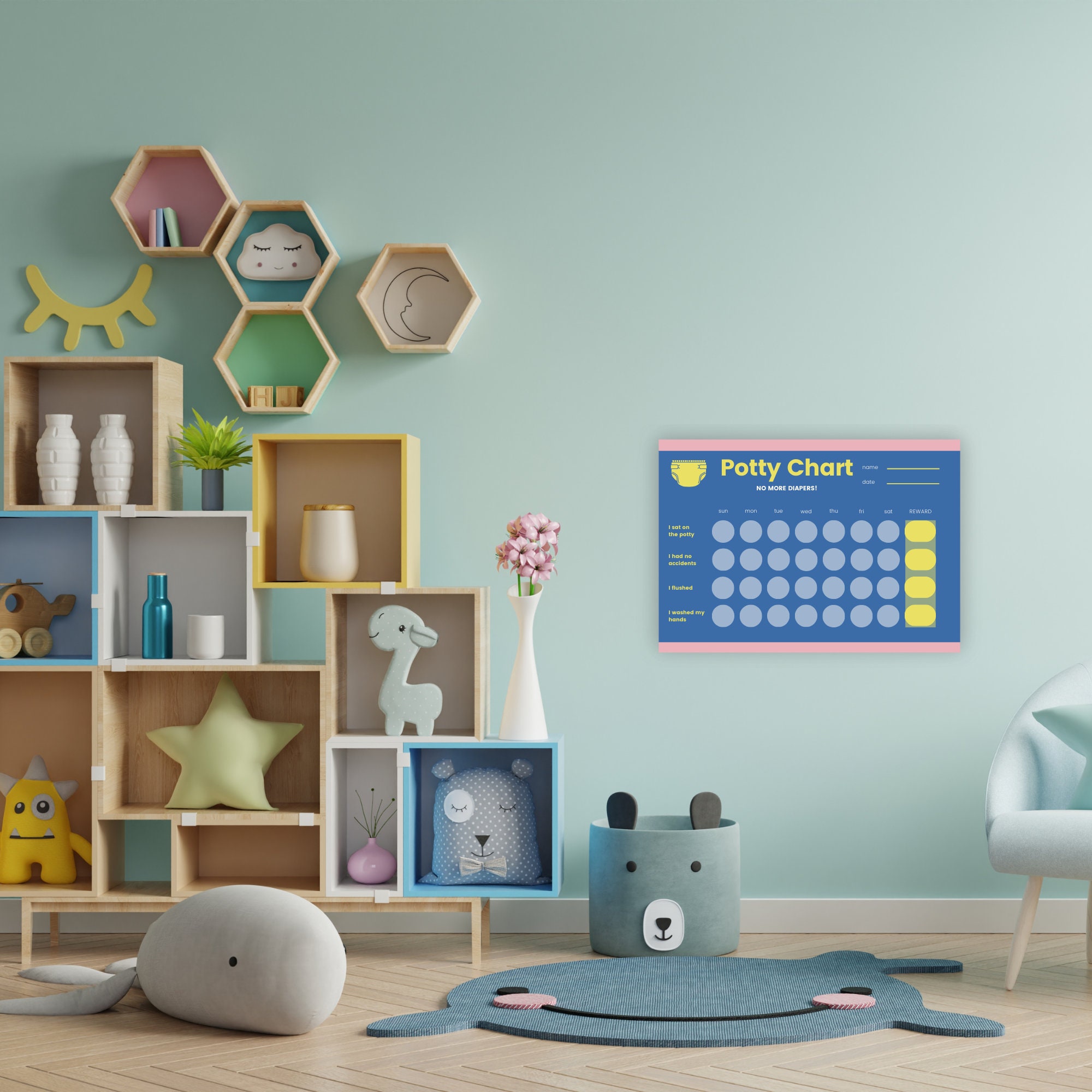 Downloadable Potty Training Chart, Set of Potty Training Charts, Potty ...