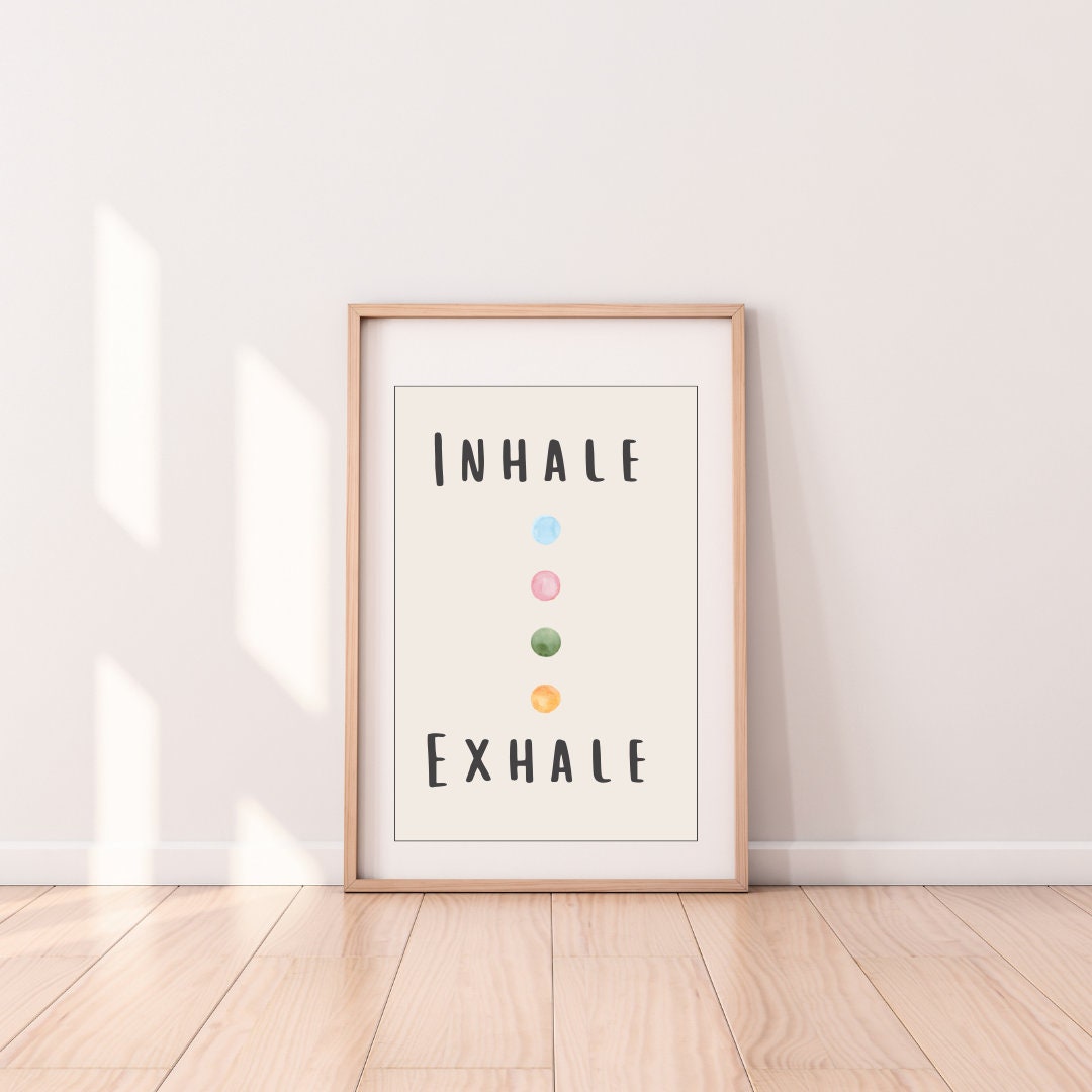 Calming Poster Breathing Poster Yoga Studio Decor Breath Work Relaxing ...
