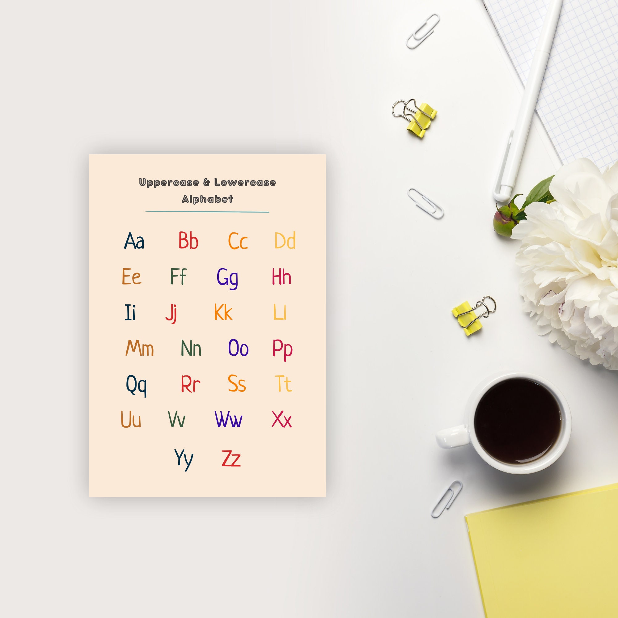 Alphabet Uppercase Lowercase Poster Set of 2 Alphabet Posters for ...