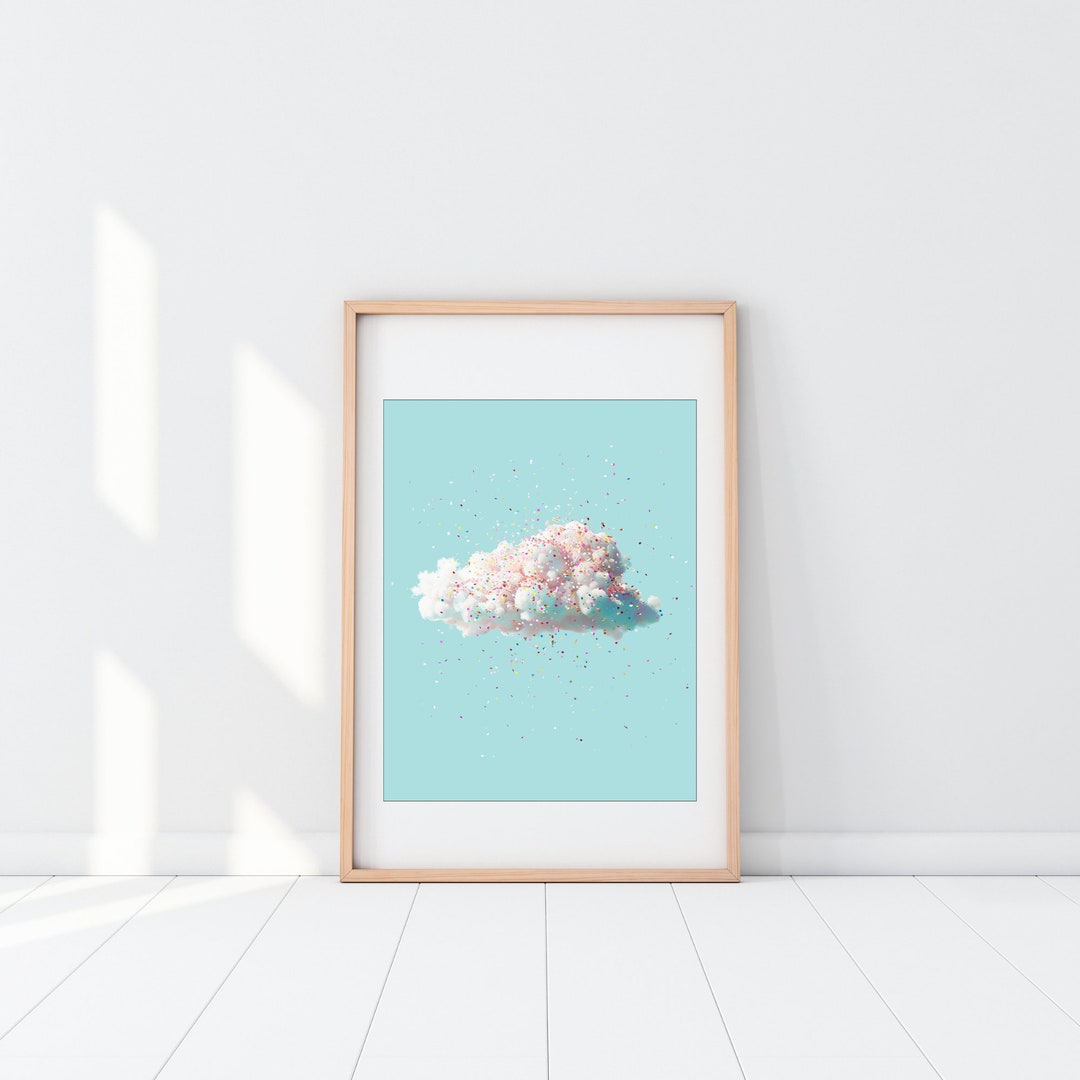 Confetti Cloud Digital Poster Digital Wall Art Clouds Poster Instant ...