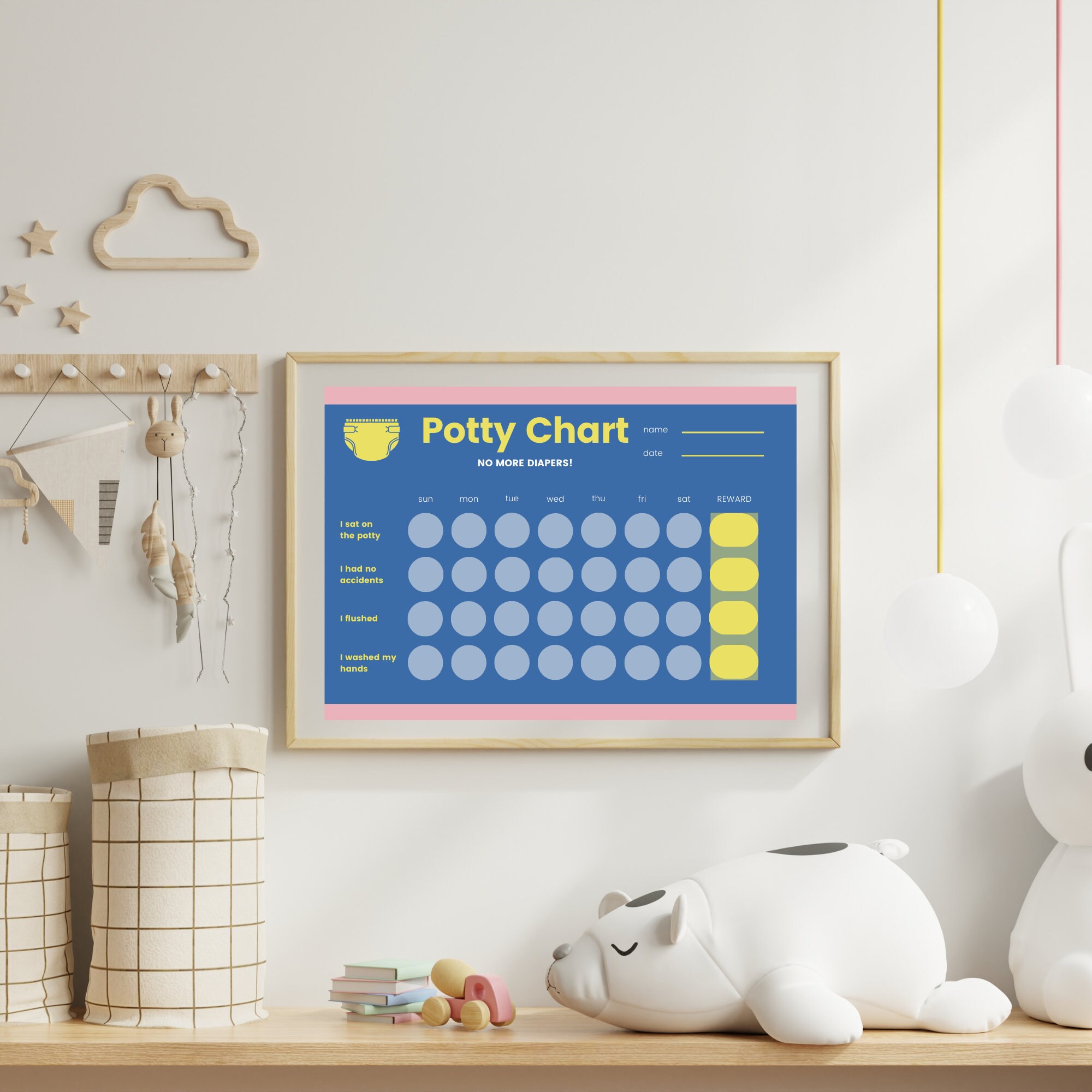 Potty Training Chart Set of Potty Training Chart Potty Training System ...