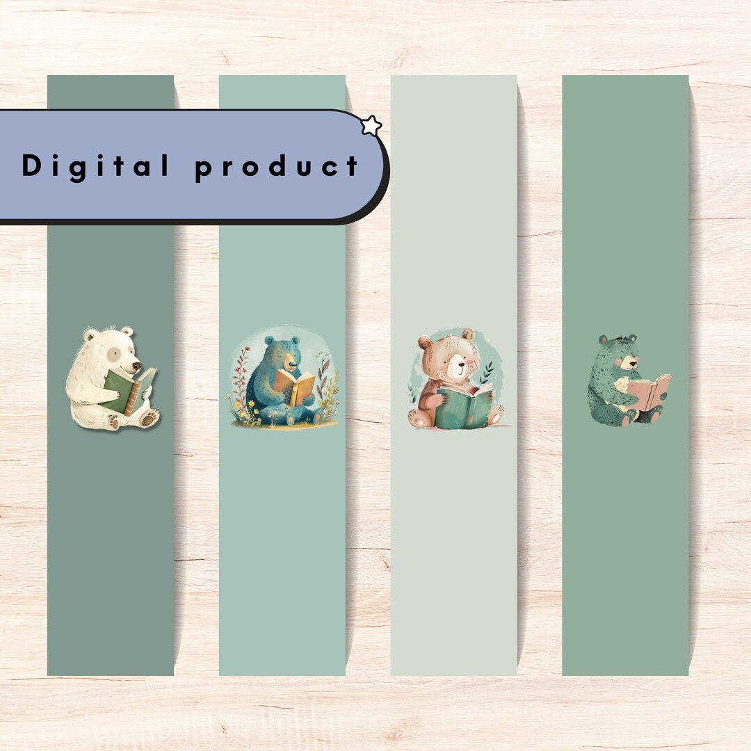 Digital Set of 12 Bookmarks for Kids Bookmark Set for Children ...