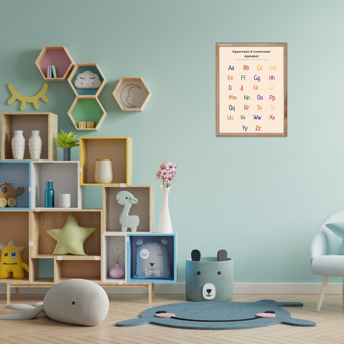 Alphabet Uppercase Lowercase Poster Set of 2 Alphabet Posters for ...