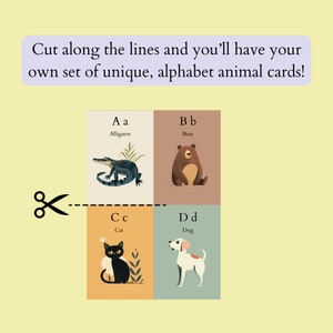26 Printable Printable Alphabet Flashcards, Animal Alphabet Cards, Kids ...