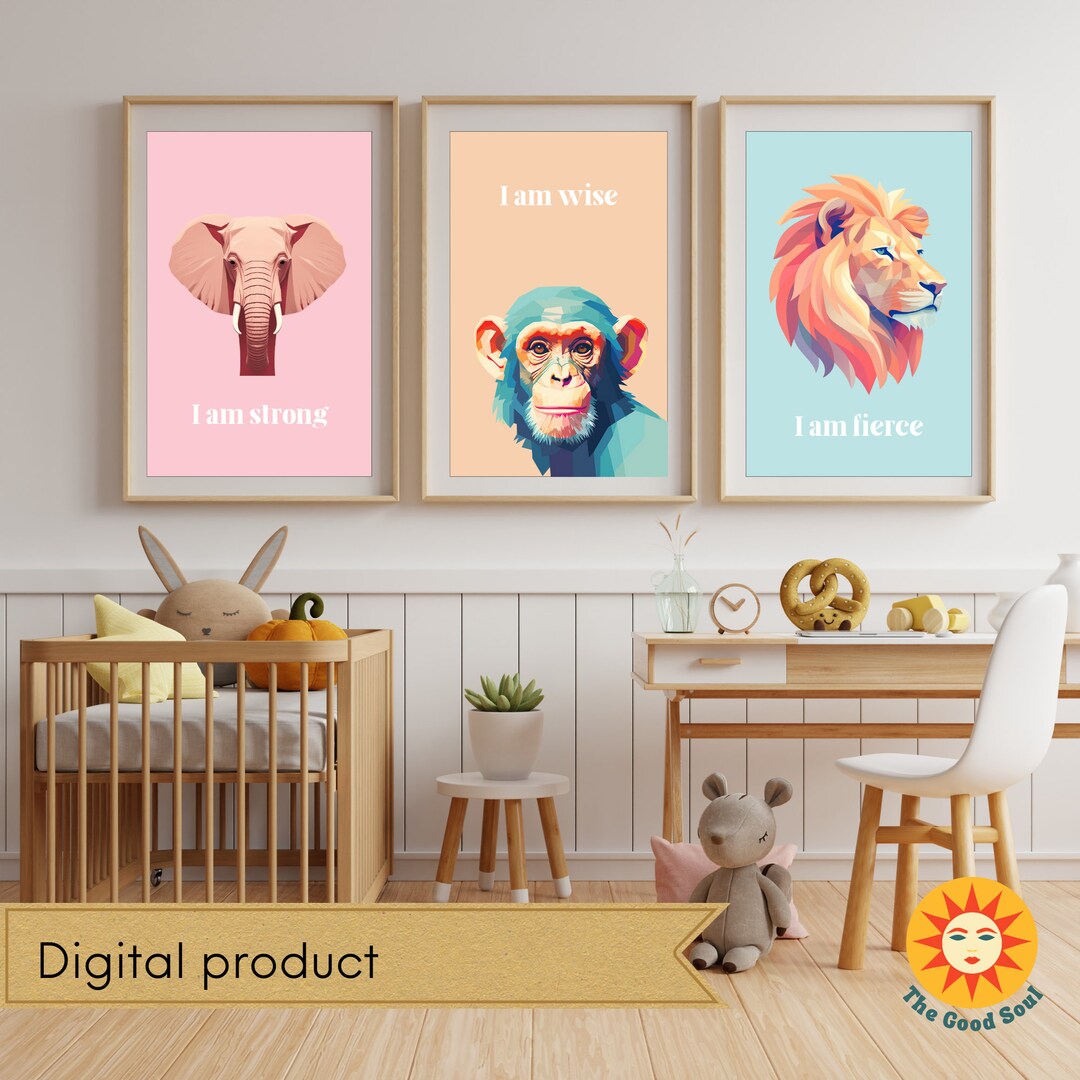 Animal Poster Set Classroom Wall Art Nursery Poster Set Inspirational ...