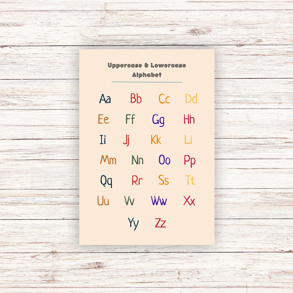 Alphabet Uppercase Lowercase Poster Set of 2 Alphabet Posters for ...