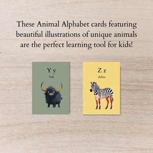 26 Printable Printable Alphabet Flashcards, Animal Alphabet Cards, Kids ...
