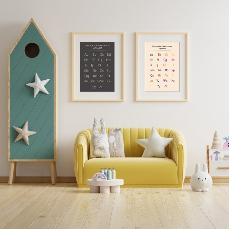 Alphabet Uppercase Lowercase Poster Set of 2 Alphabet Posters for ...