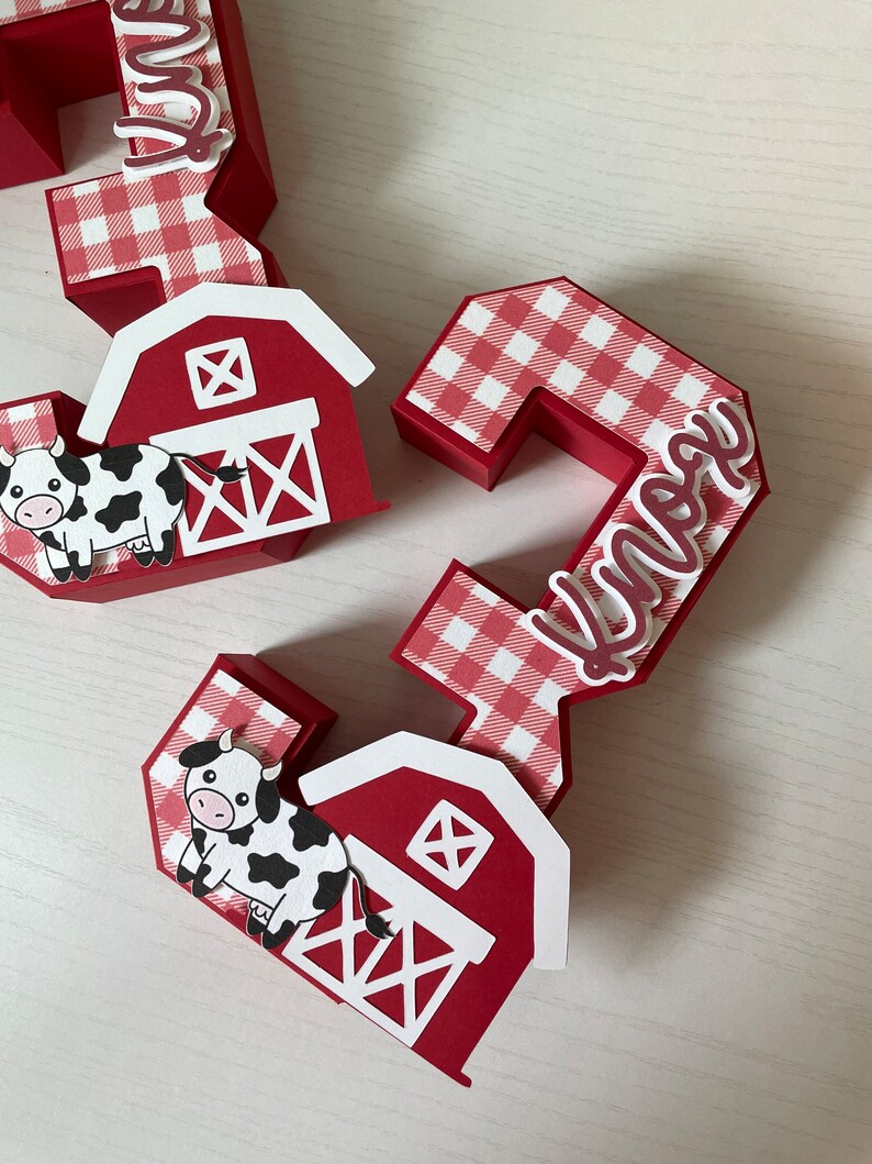 3D Letters Farm Theme Farm Birthday Party One Party 3D - Etsy
