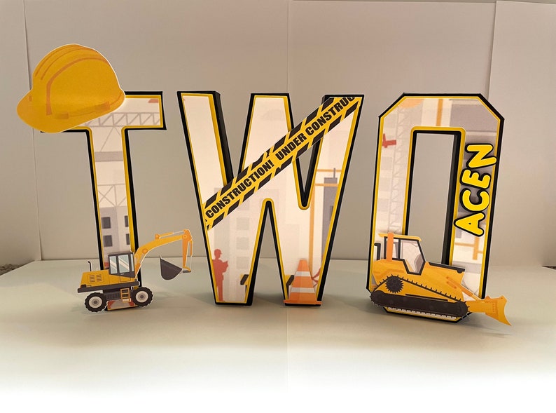 3D Letter Construction Theme Party Construction Party - Etsy