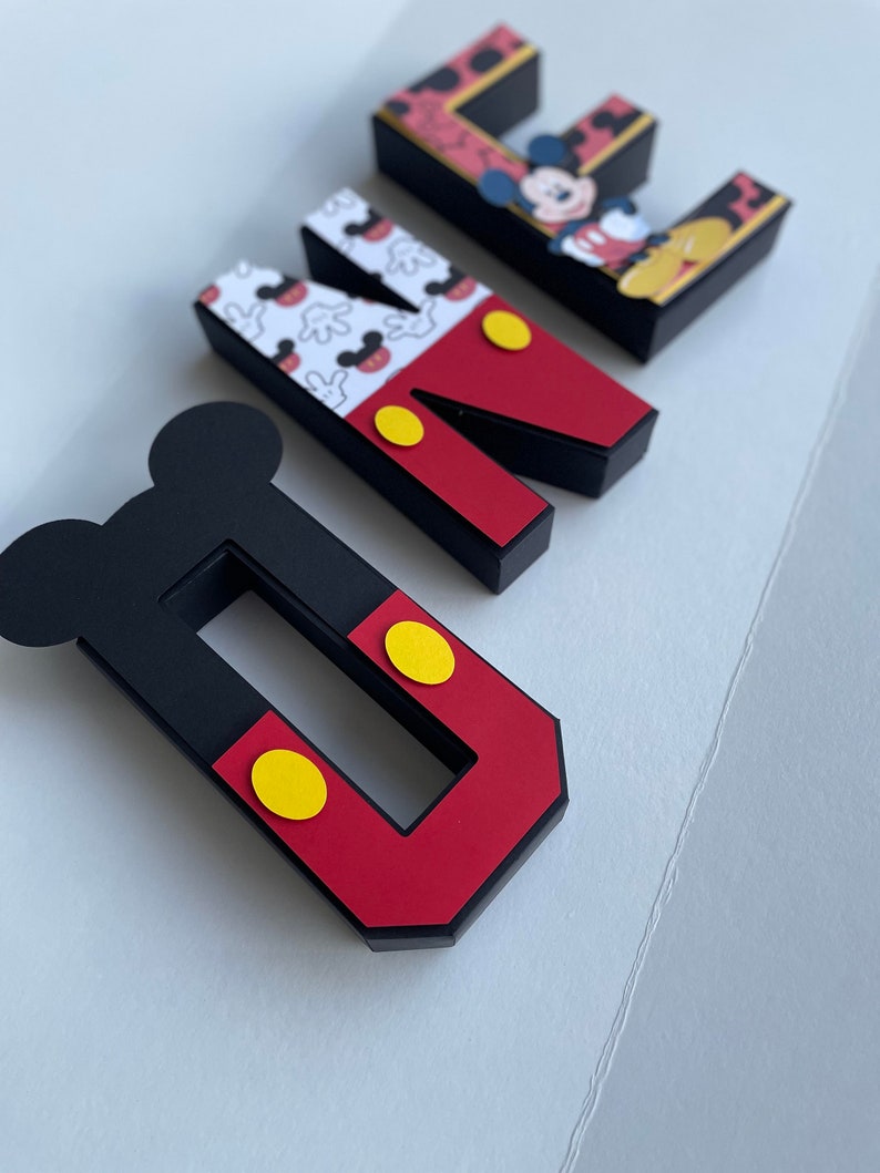 3D Letters Mickey Mouse One Mickey Party Supplies Custom 3d - Etsy